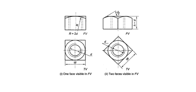 Different types of Nuts - ENGINEERING DRAWING